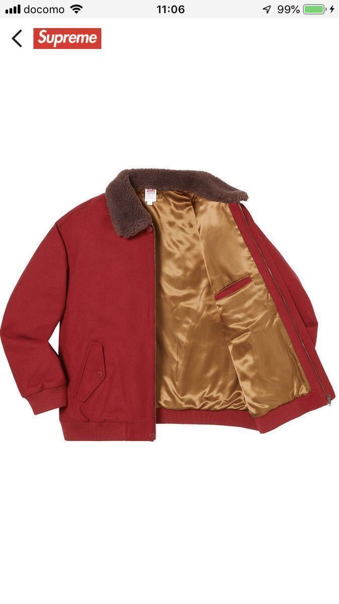 新品未使用 国内正規品 supreme LACOSTE Wool Bomber Jacket red 新品未使用 国内正規品 supreme LACOSTE Wool Bomber Jacket red