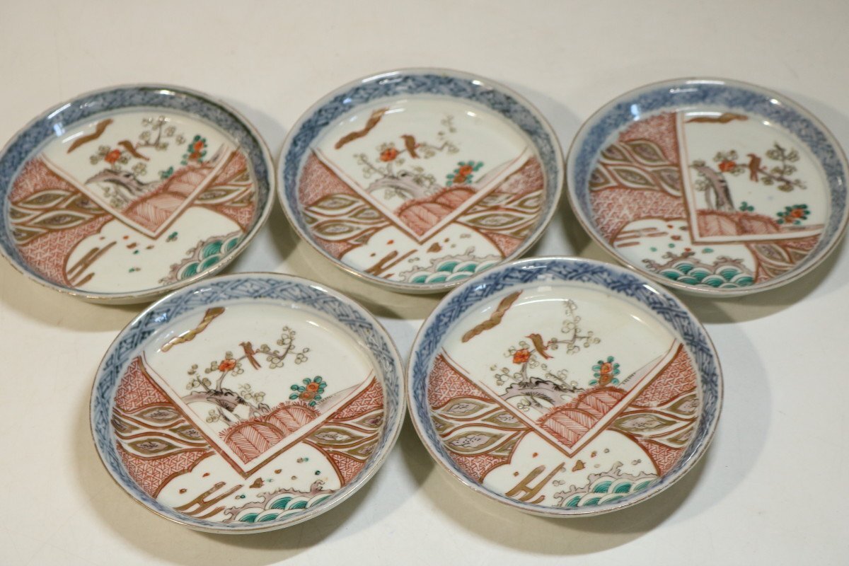 Yahoo!オークション - T273 伊万里色絵小皿5点/手塩皿/アンティーク/古...