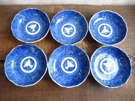 Yahoo!オークション - A894 古伊万里 印判 なます皿 六客 明治～大正 ...