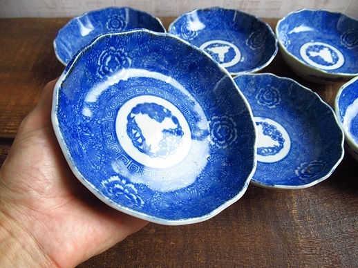 Yahoo!オークション - A894 古伊万里 印判 なます皿 六客 明治～大正 骨董