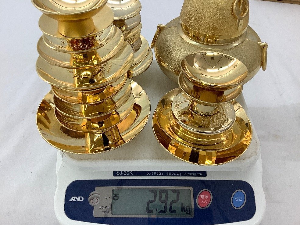 Yahoo!オークション - 金杯まとめ/24KGP/金メッキ/杯/朱肉入れ/総重量...
