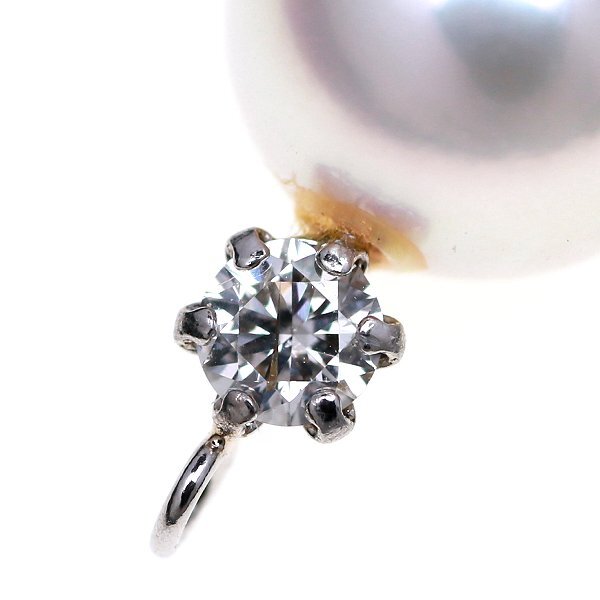 Yahoo!オークション - C_99 Pt900 アコヤ真珠 ダイヤモンド 0.08ct ペ...