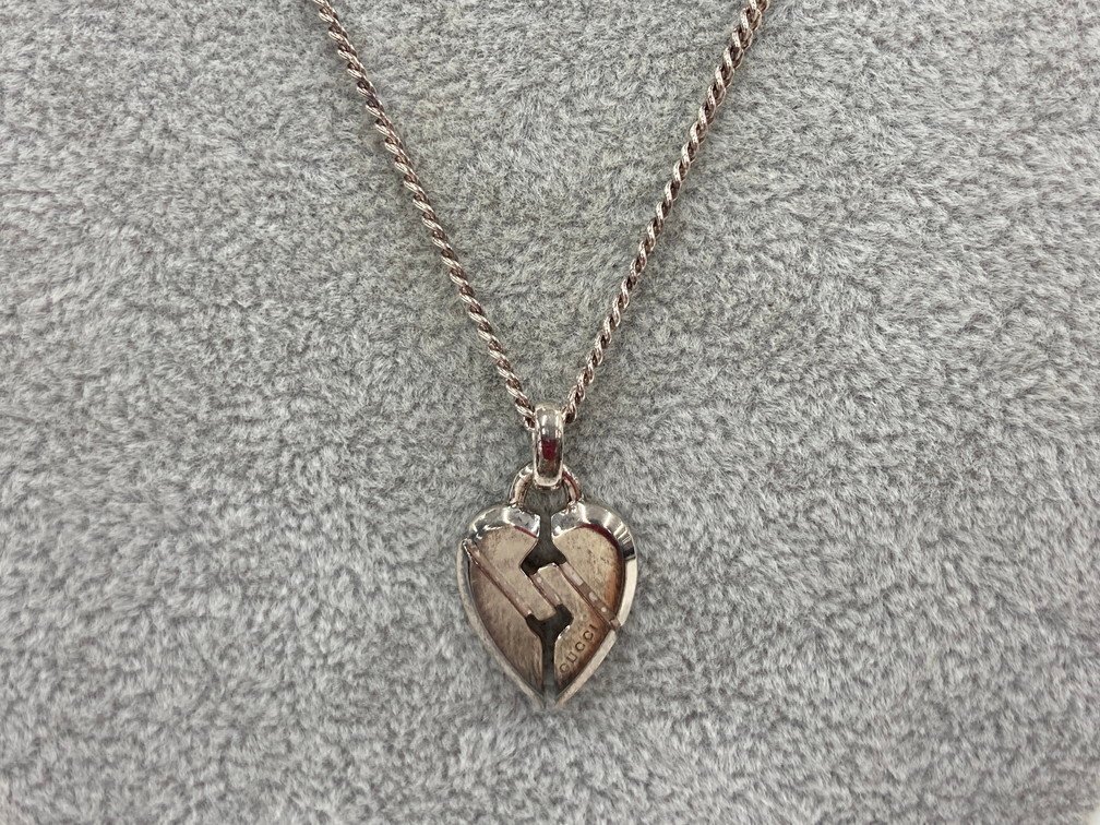 Yahoo!オークション - GUCCI グッチ ノットハート 925 ネックレス 総重...