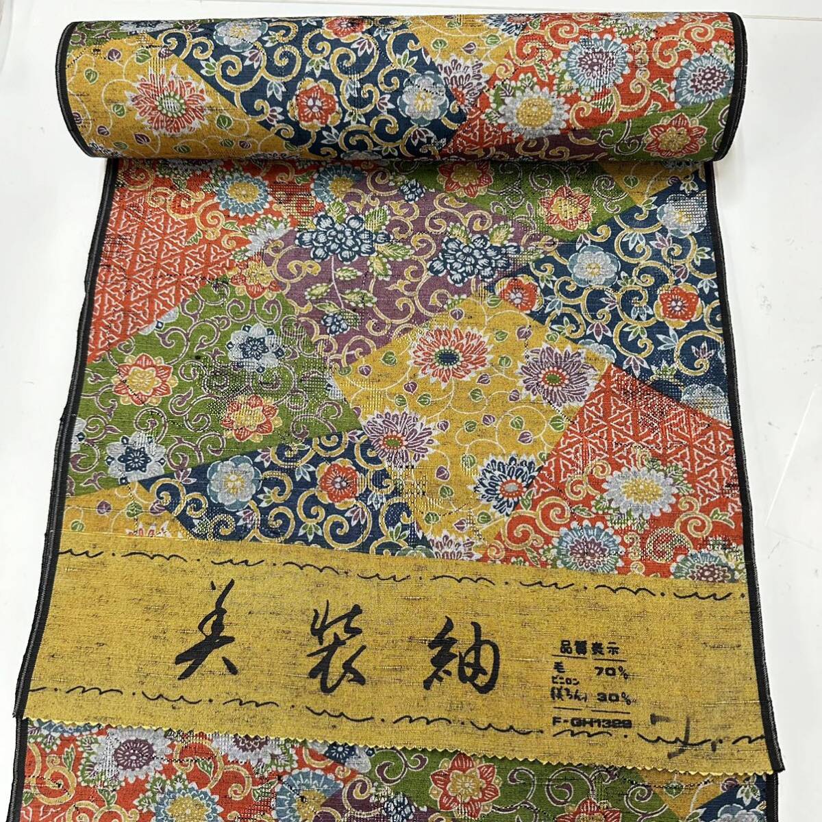 Yahoo!オークション - 反司 a1262 ウール 反物 交織 毛 化繊 絹混 小...