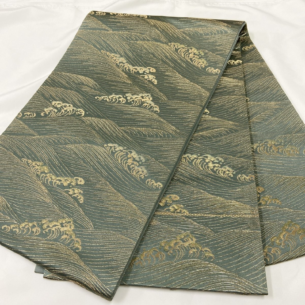 Yahoo!オークション - 着物月花 波濤文様 袋帯 六通柄 正絹 金糸 ob2632