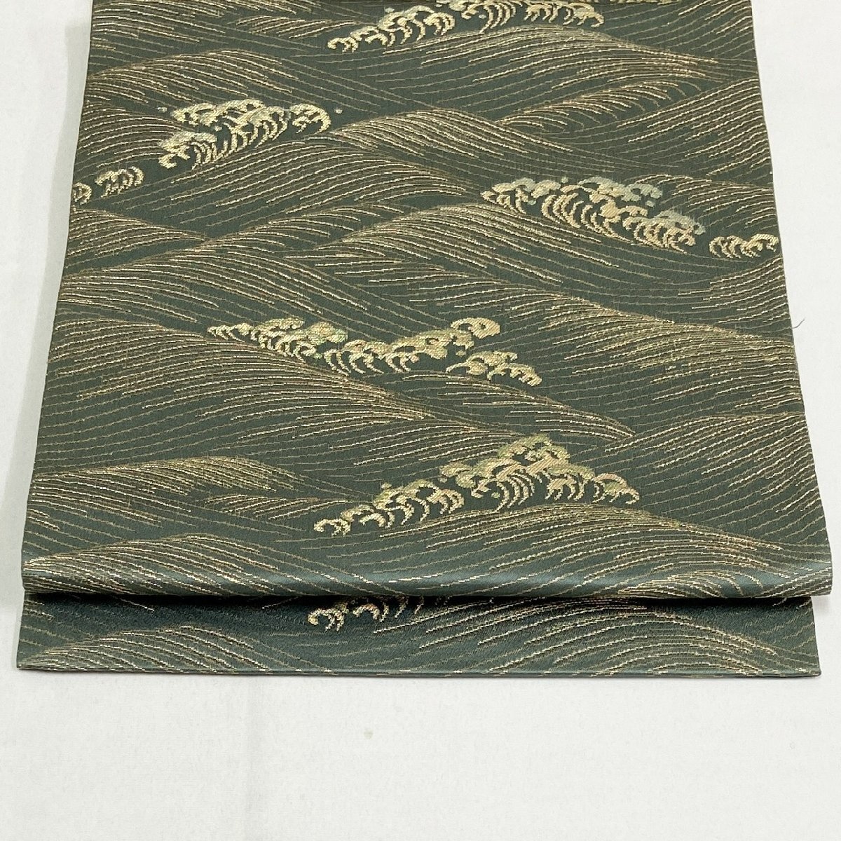 Yahoo!オークション - 着物月花 波濤文様 袋帯 六通柄 正絹 金糸 ob2632