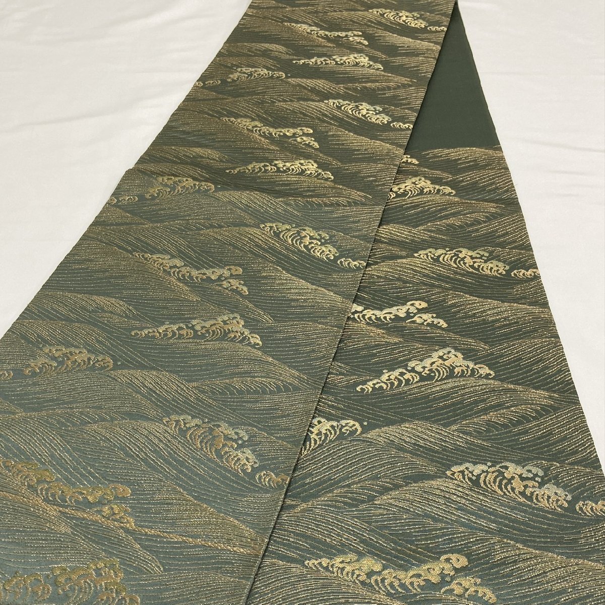 Yahoo!オークション - 着物月花 波濤文様 袋帯 六通柄 正絹 金糸 ob2632