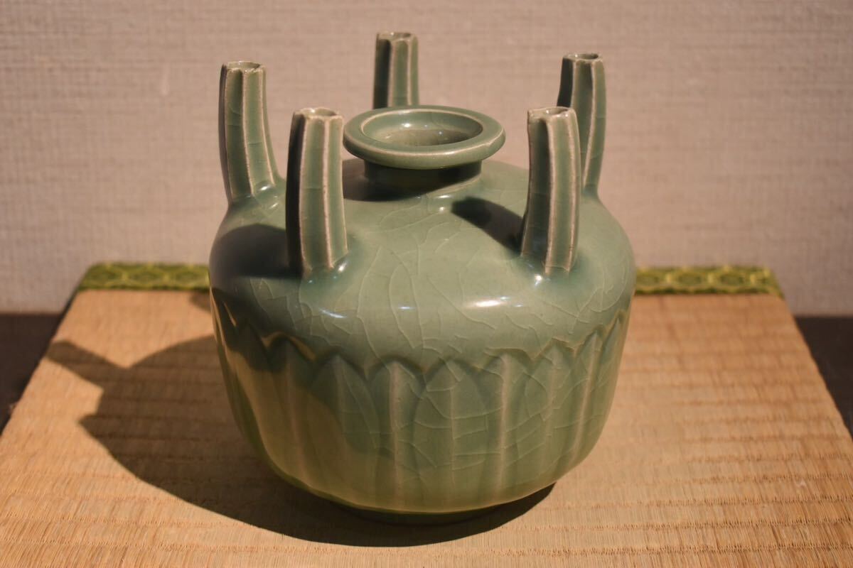 Yahoo!オークション - 【GE】E896【コレクター所蔵品】時代 青磁瓶 /中...