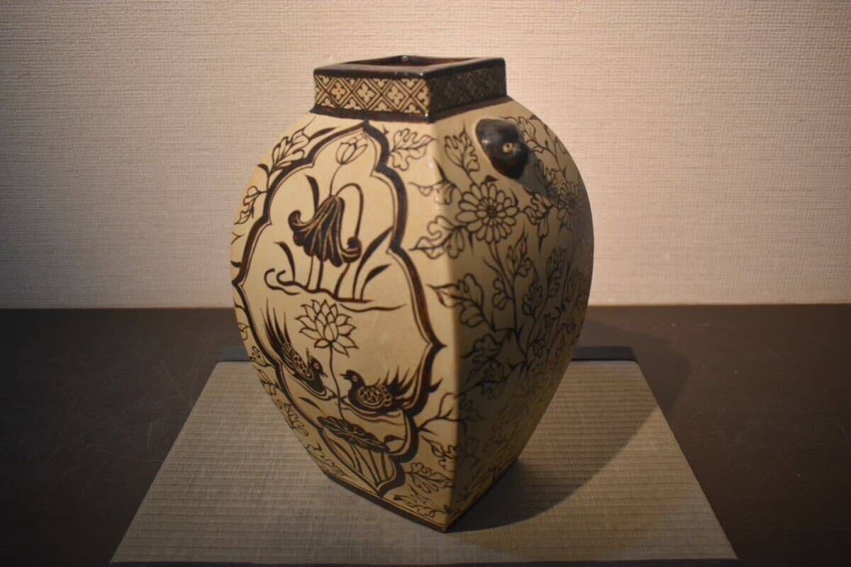 Yahoo!オークション - 【GE】M804【コレクター所蔵品】時代 磁州窯壺/...