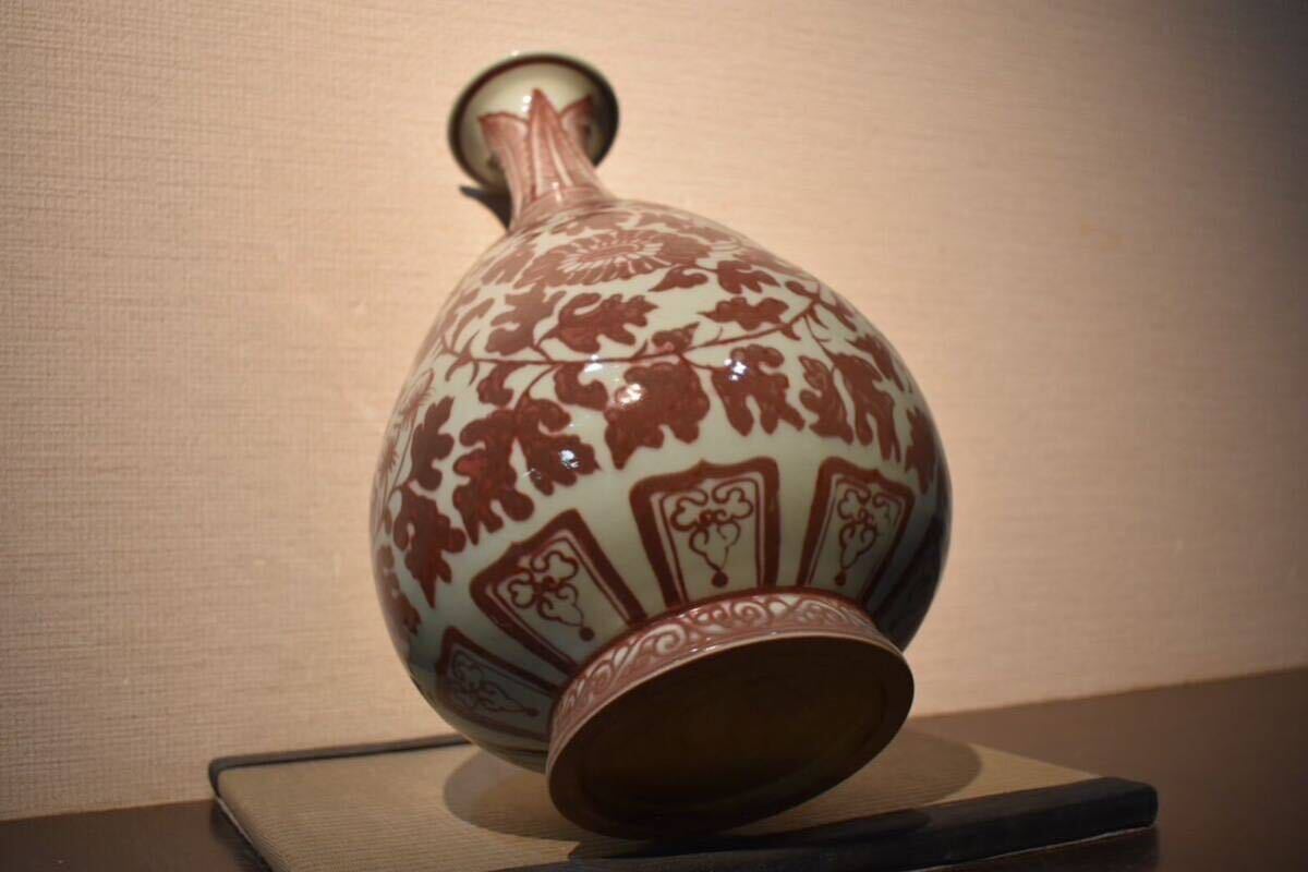 Yahoo!オークション - 【GE】M826【コレクター所蔵品】時代 釉裏紅花紋...