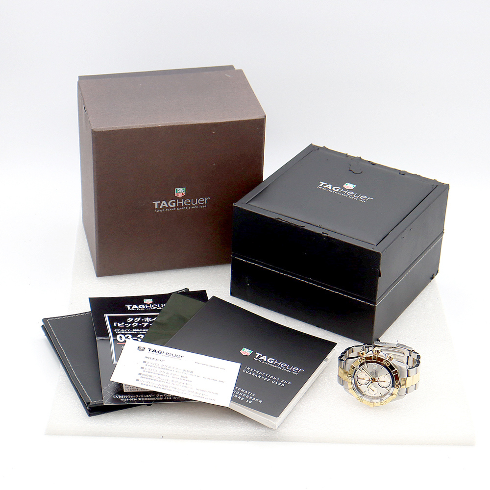 TAG Heuer タグホイヤー アクアレーサー クロノグラフ CAF2120 BB0816 デイト 300m防水 YGP コンビ メンズ 自動巻き(アクアレーサー)｜売買されたオークション ...