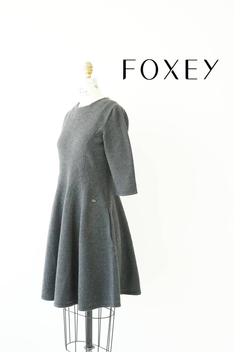 Yahoo!オークション - FOXEY フォクシー ウール ニットワンピース size...