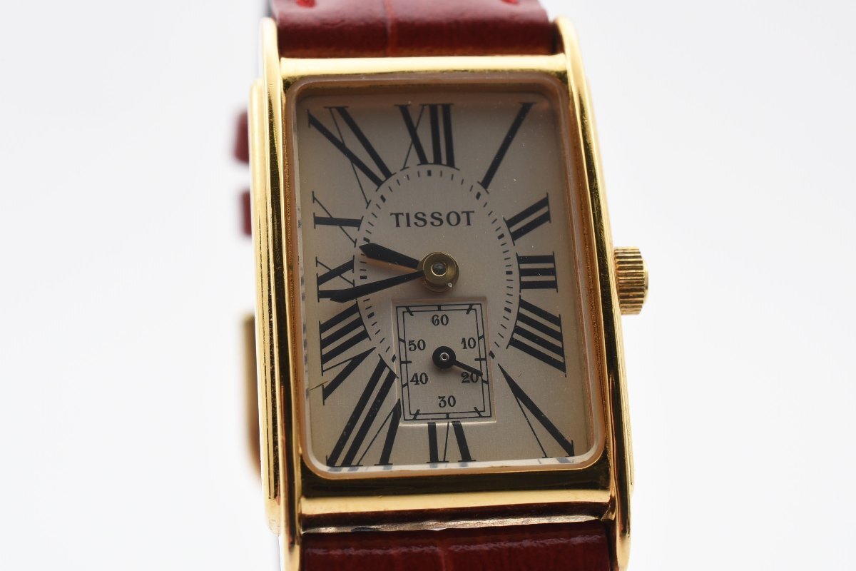 Yahoo!オークション - ティソ A222 スモセコ スクエア ゴールド クォー...