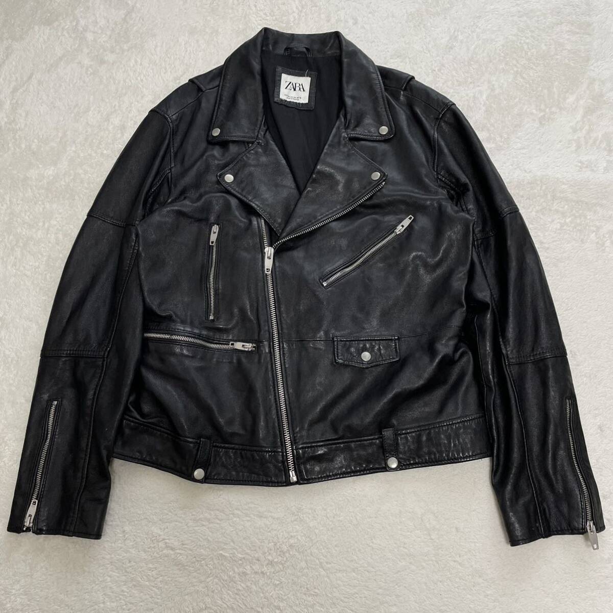 Yahoo!オークション - 【極美品/希少XXL】ZARA ザラ ダブルライダース ...