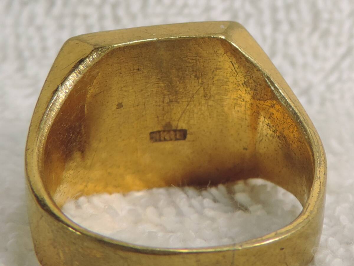 Yahoo!オークション - メンズリング 指輪・HK18刻印有り・メッキ ビン...