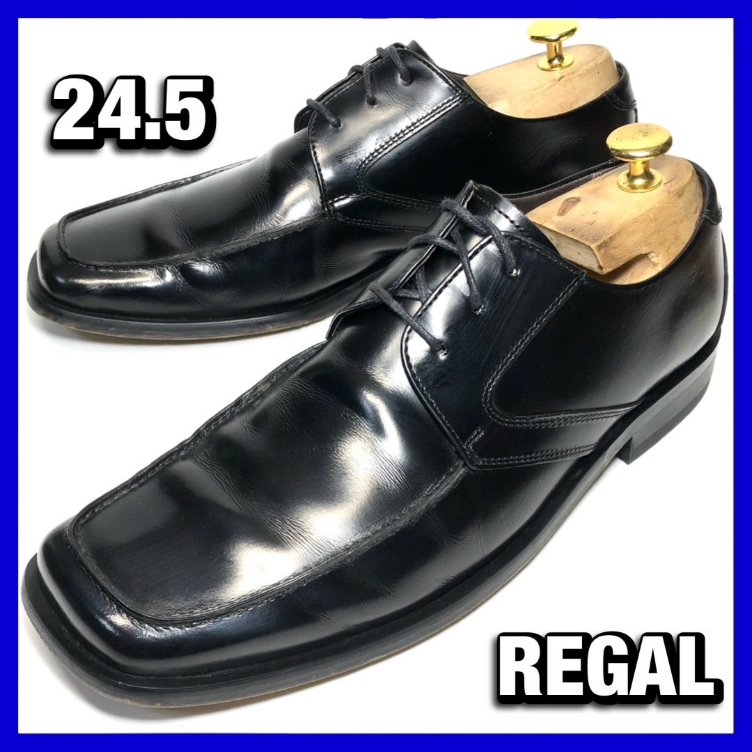 Yahoo!オークション - (保管E255) REGAL 24.5cm メンズ Uチップ スクエ...