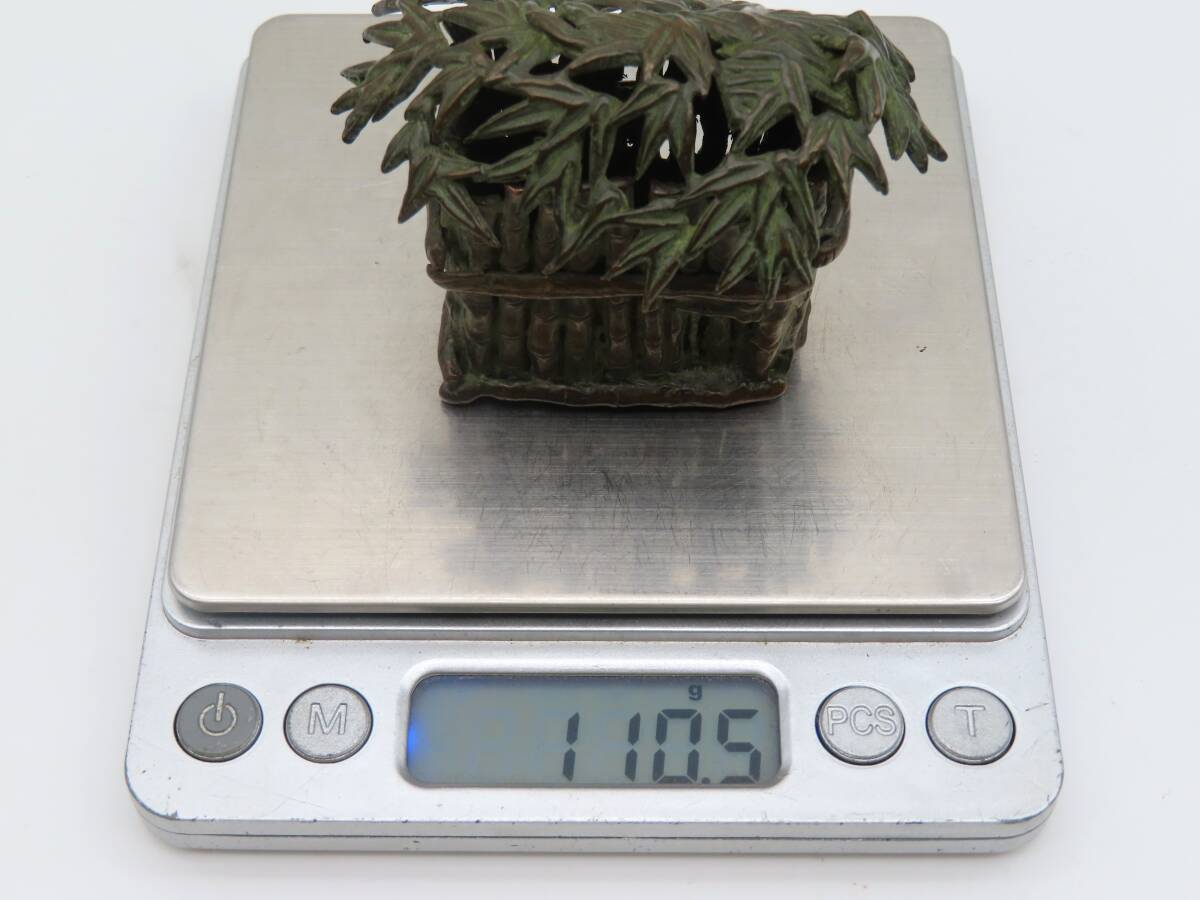 Yahoo!オークション - X7132 銅製 置物 小物入れ 菓子器 約110.5g 合箱...