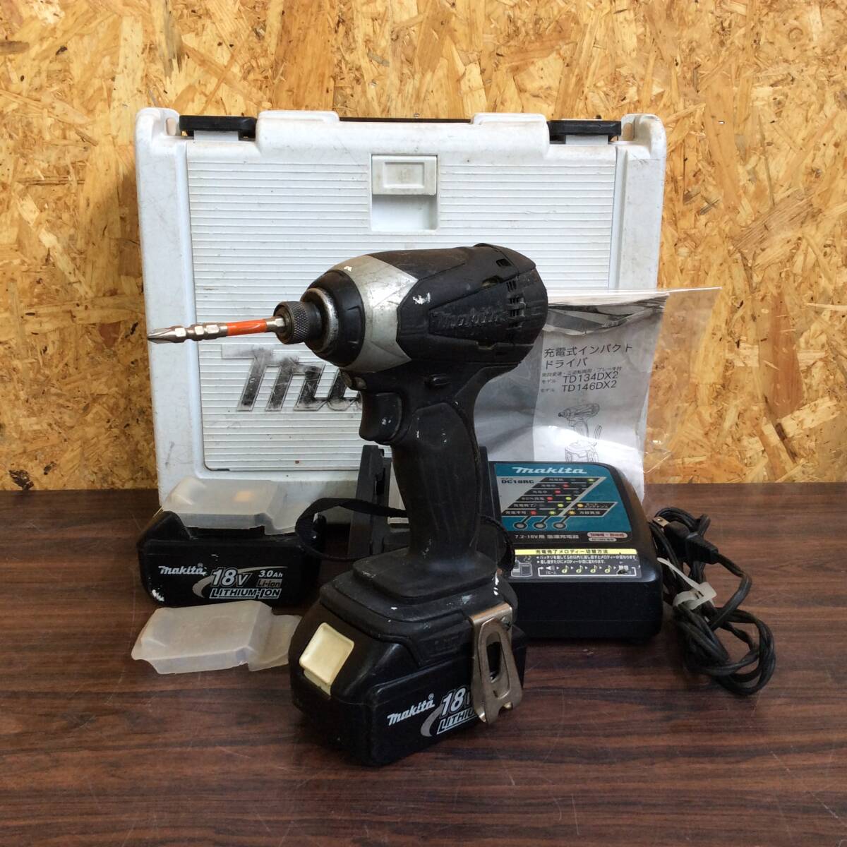 RH-0135 品 makita マキタ 充電式インパクトドライバ TD146DX2 18V 純正 バッテリ×2 充電器×1(本体)｜売買されたオークション情報、yahooの商品情報を ...