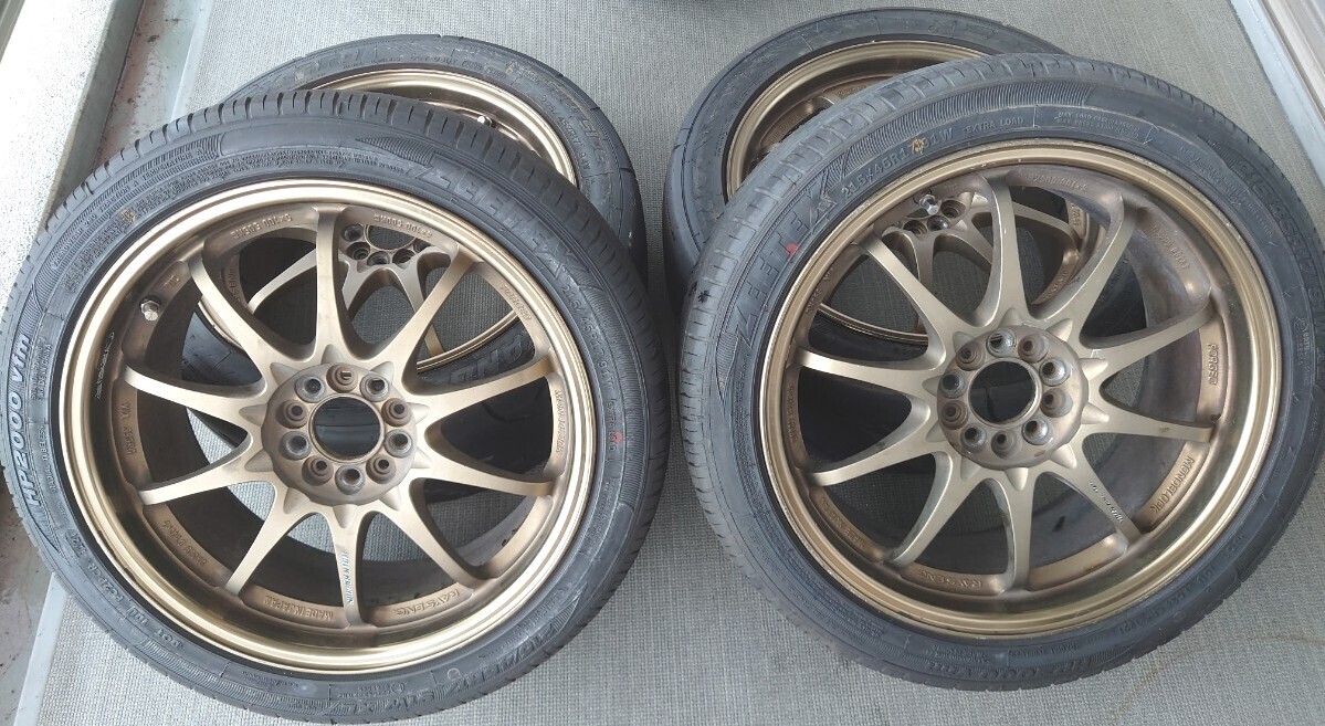 レイズ VOLKRACING CE28 17インチ 7.5j PCD100 5穴 AR-1 225/45/R17 6.5部山 HP2000 215/45/R17 7.5部山(ラジアルタイヤ ...