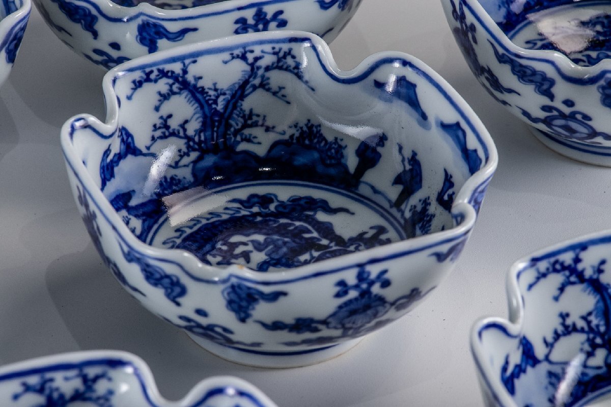 Yahoo!オークション - 【うつわ】 大日本京都平八製 染付雲龍遠山文向...