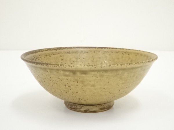 ys7030118; 宗sou 京焼 河合瑞豊造 伊羅保茶碗(銘:嵯峨野 ys7030118; 宗sou 京焼 河合瑞豊造 伊羅保茶碗(銘:嵯峨野