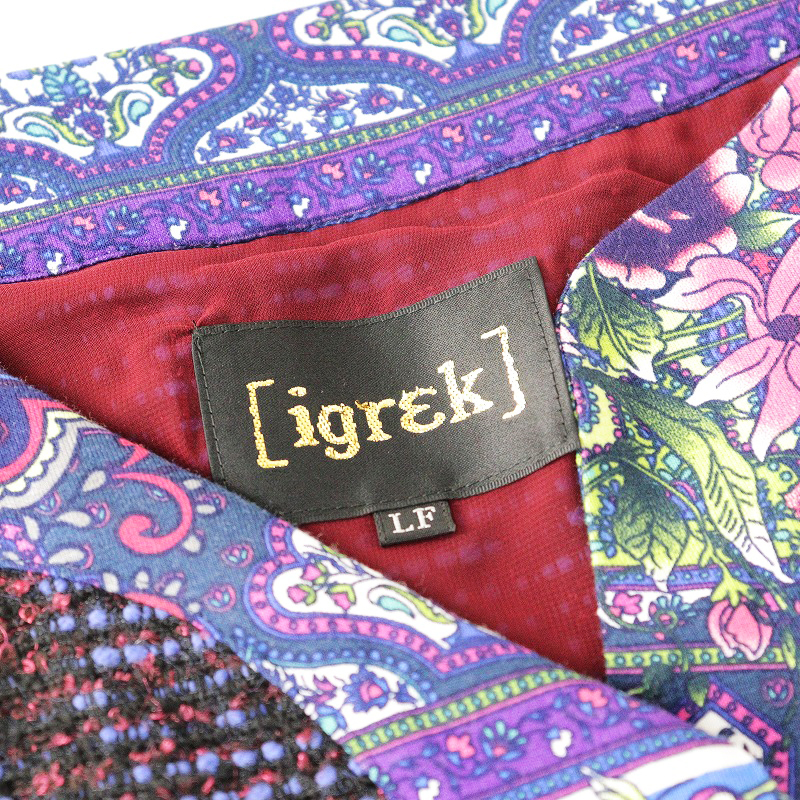 Yahoo!オークション - 美品 イグレック igrek ツイードワンピース LF/...