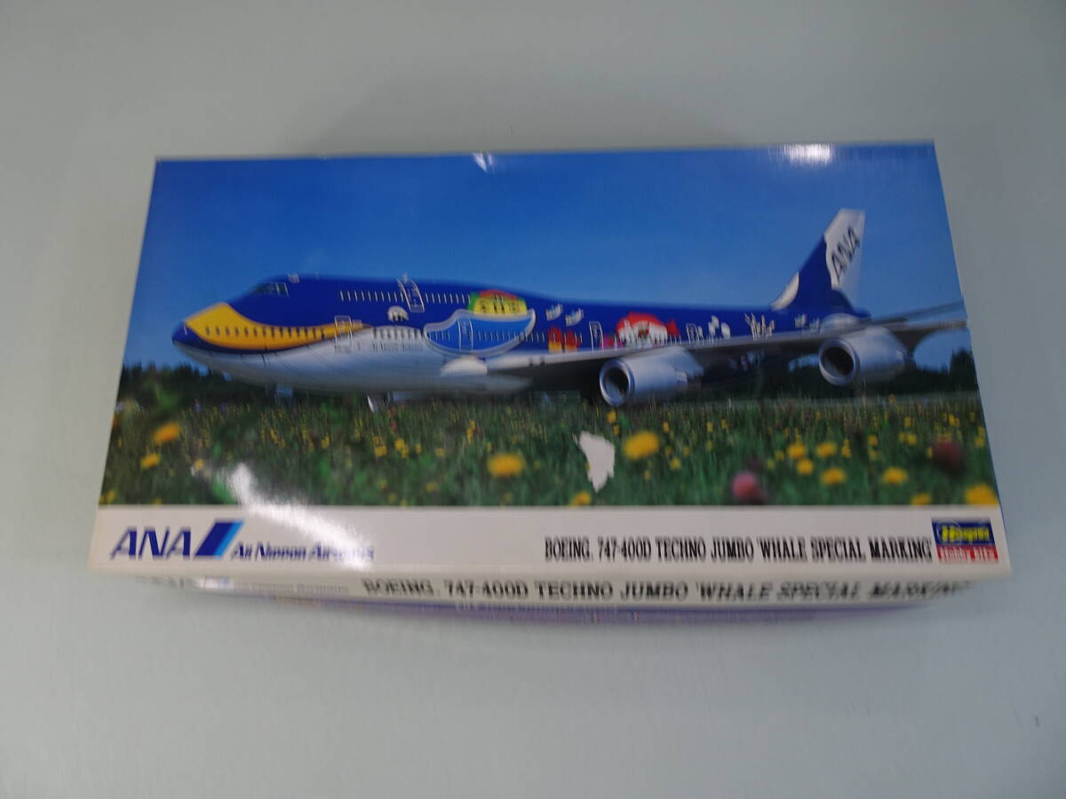 日本代購代標第一品牌【樂淘letao】－ハセガワ ANA 全日空 テクノジャンボ クジラスペシャルマーク マリンジャンボ 1/200 未組み立て途中 プラモデル 中古