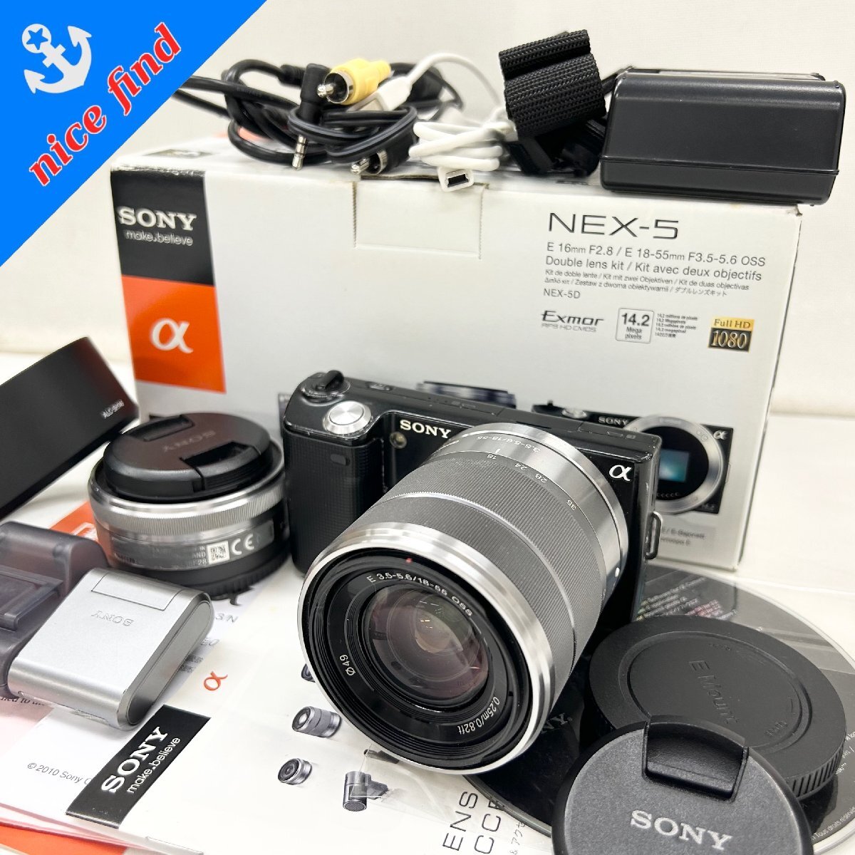 Yahoo!オークション - 通電OK ソニー SONY α NEX-5 本体 E 3.5-5.6/18...