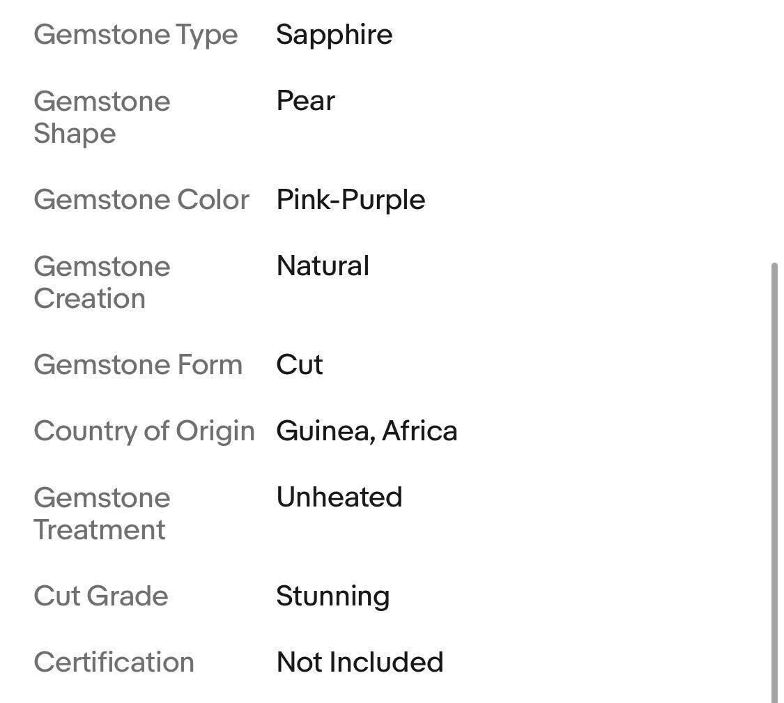 Yahoo!オークション - 非加熱サファイア 6.66ct 桃の花色 14.5x11.2mm ...