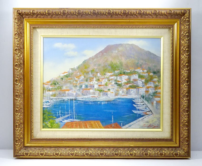 Yahoo!オークション - 【模写】緑屋c 額装 土屋茂 『イドラ島』 油絵 ...