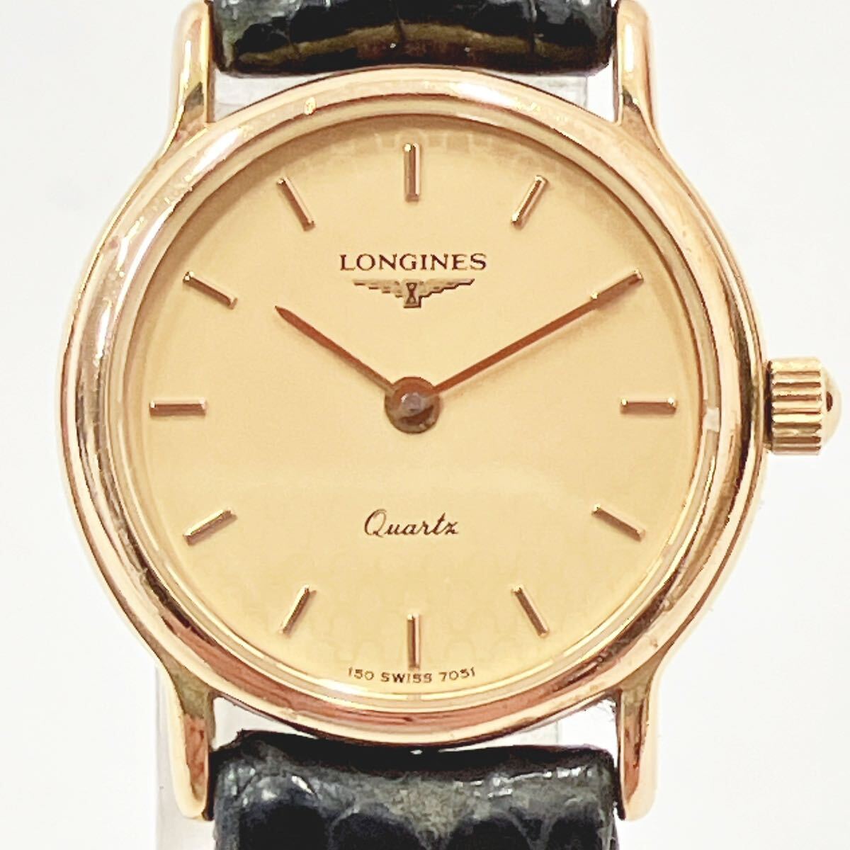 Yahoo!オークション - LONGINES ロンジン 150 7051 ゴールド文字盤 QZ ...