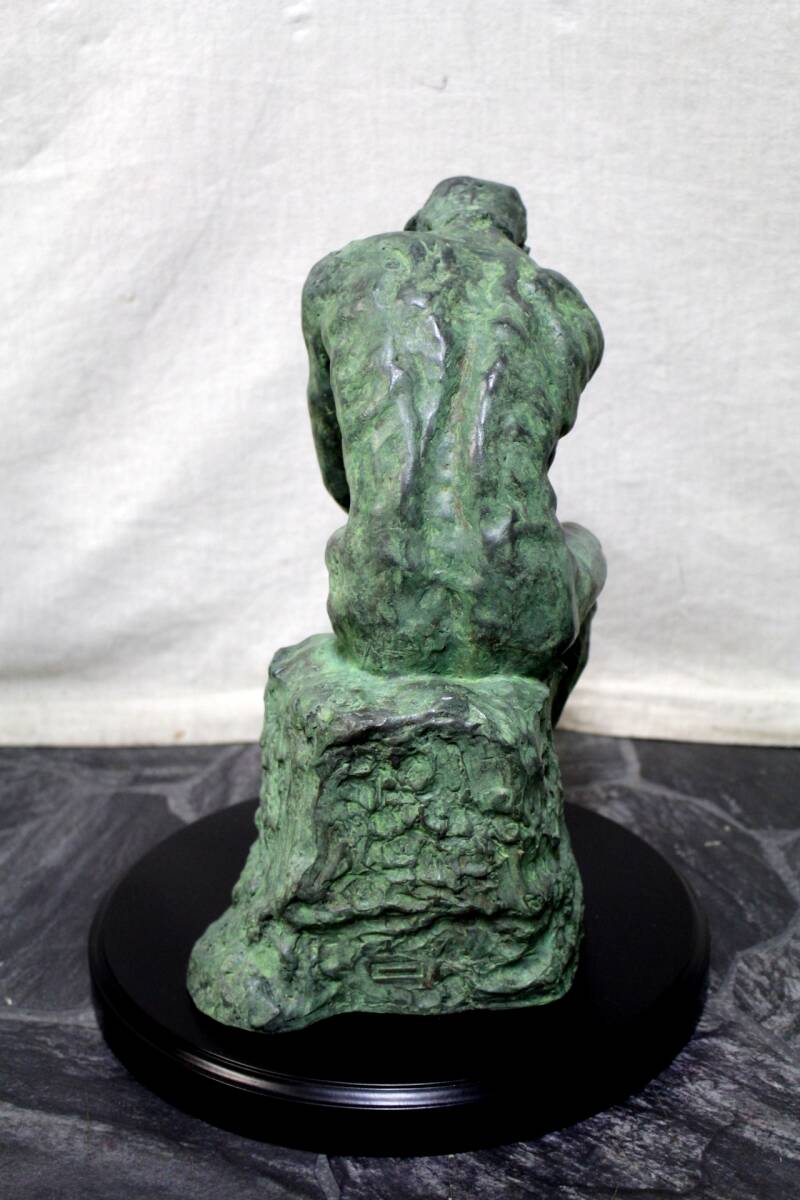 ⑯REPRODUCTION複製 Auguste Rodinオーギュスト ロダン 考える人 青銅ブロンズ製 重量 約7kg サイズ約W28.5×H33×D28.5㎝(西洋彫刻)｜売買された ...