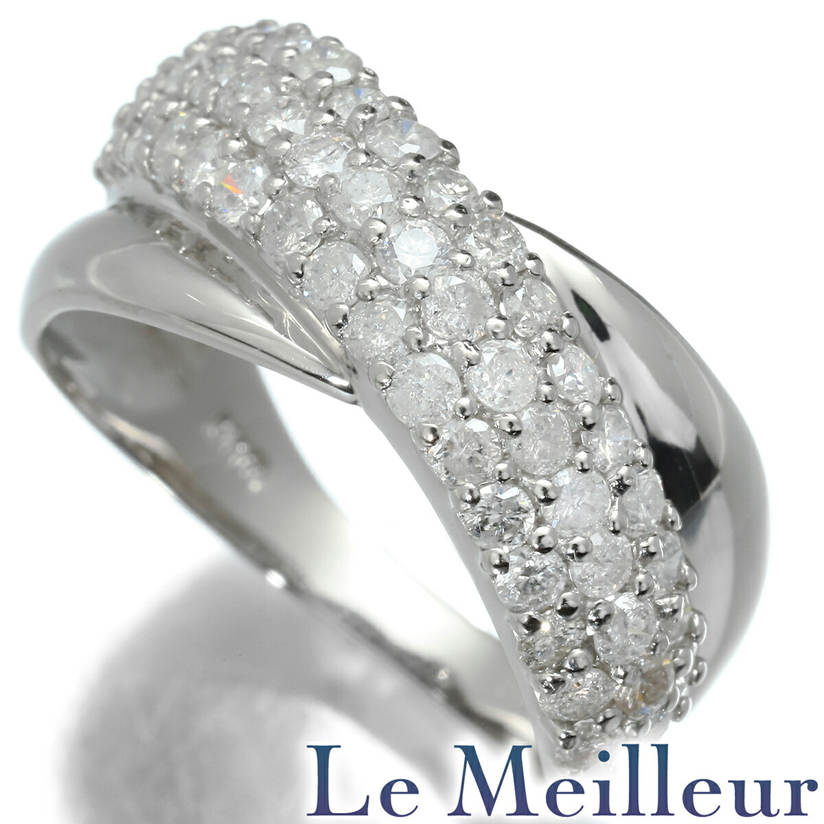 Yahoo!オークション - パヴェリング 指輪 ダイヤモンド 1.04ct Pt900 1...