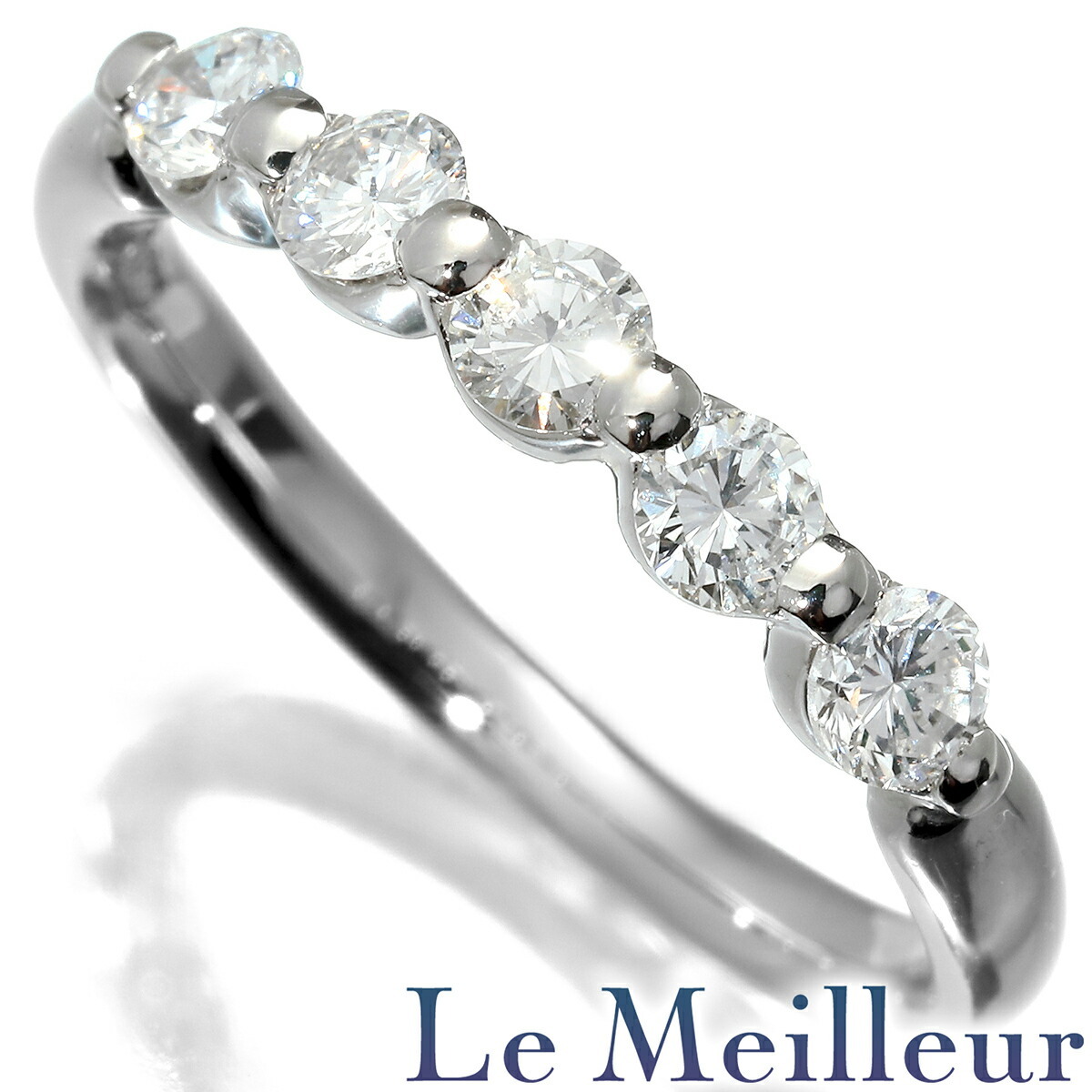 Yahoo!オークション - リング 5P 指輪 ダイヤモンド 0.51ct Pt900 11号...