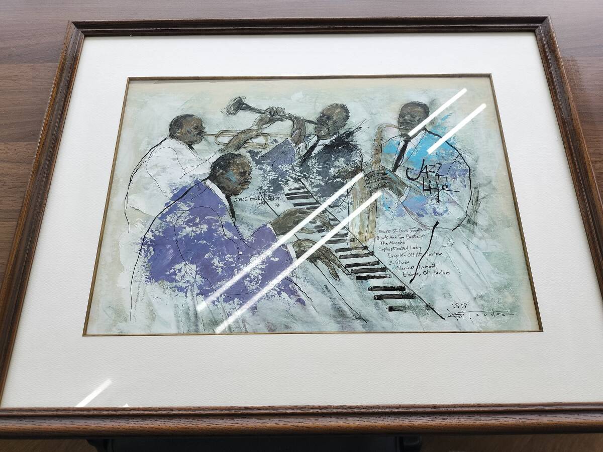 Yahoo!オークション - 真作 JAZZ 人気画家 津田 耕(Tsuda Kou)作 『JAZ...