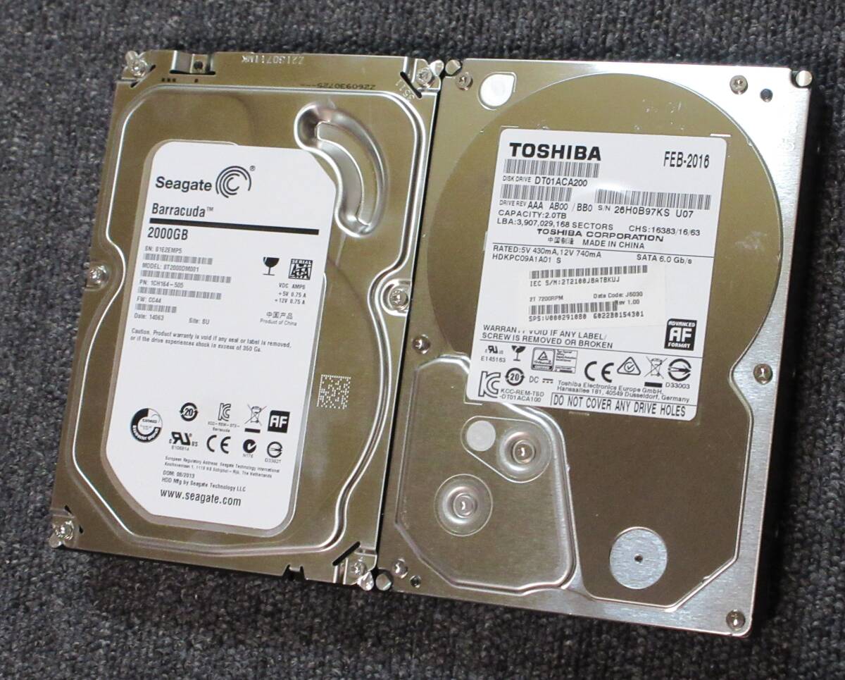 Yahoo!オークション - 2台セット 2TB S-ATA 3.5インチ