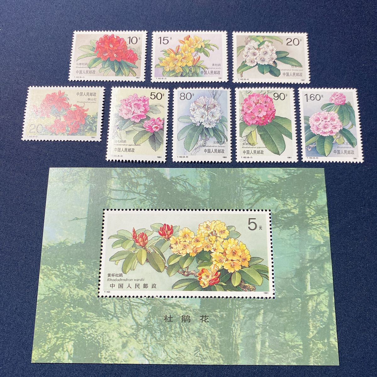 Yahoo!オークション - 中国切手 T162 杜鵑花 全種類・小型シート NHセ...