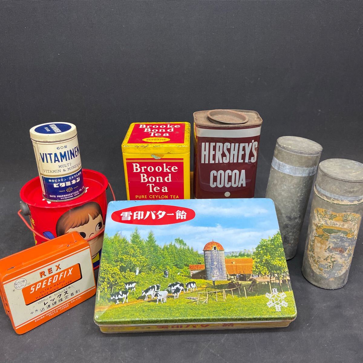 Yahoo!オークション - G720 【ブリキ缶いろいろ 】 昭和レトロ 当時物 ...