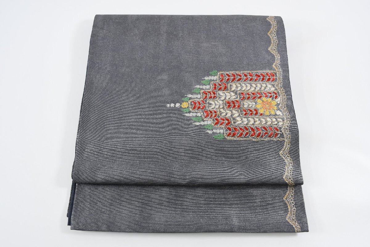 Yahoo!オークション - 袋帯 六通柄 お太鼓柄 幾何学模様 帯丈428cm 着...