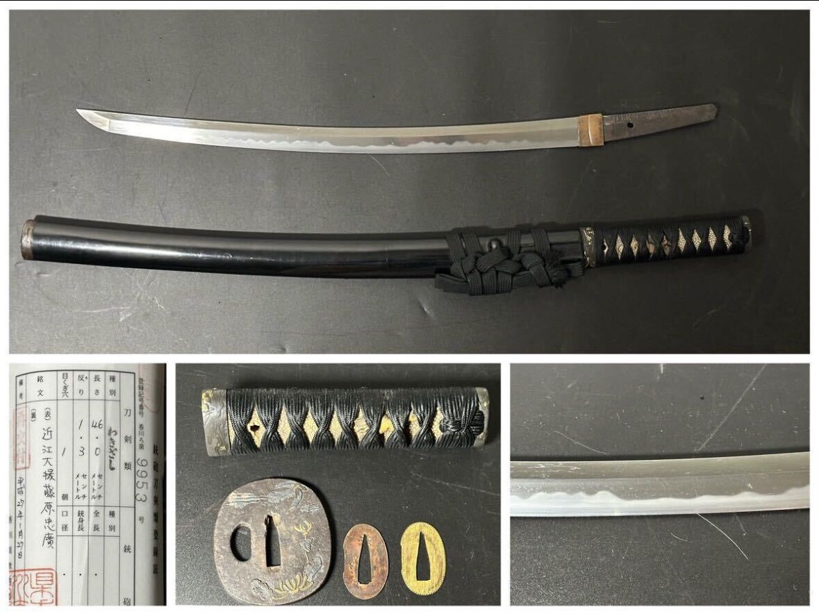 Yahoo!オークション - 【大名登録】脇差 近江大掾藤原忠廣 銘文 46cm ...