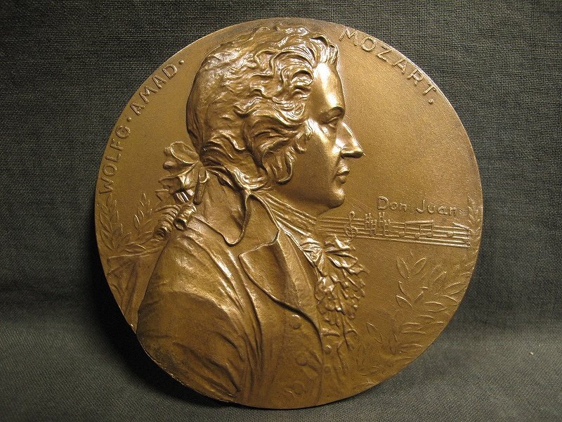 Yahoo!オークション - A9254 モーツァルト肖像 ブロンズメダル 242g