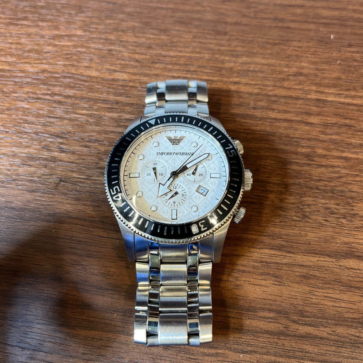 Yahoo!オークション - A449/EMPORIO ARMANI クロノグラフ 腕時計 AR-05...