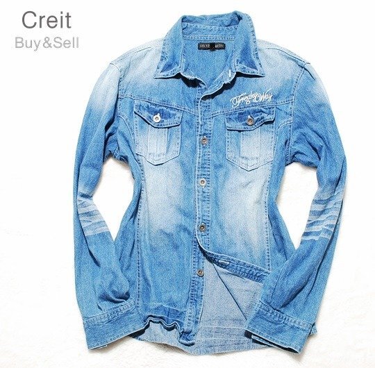 Yahoo!オークション - J57 美品 インジアティックデニムシャツジャケッ...