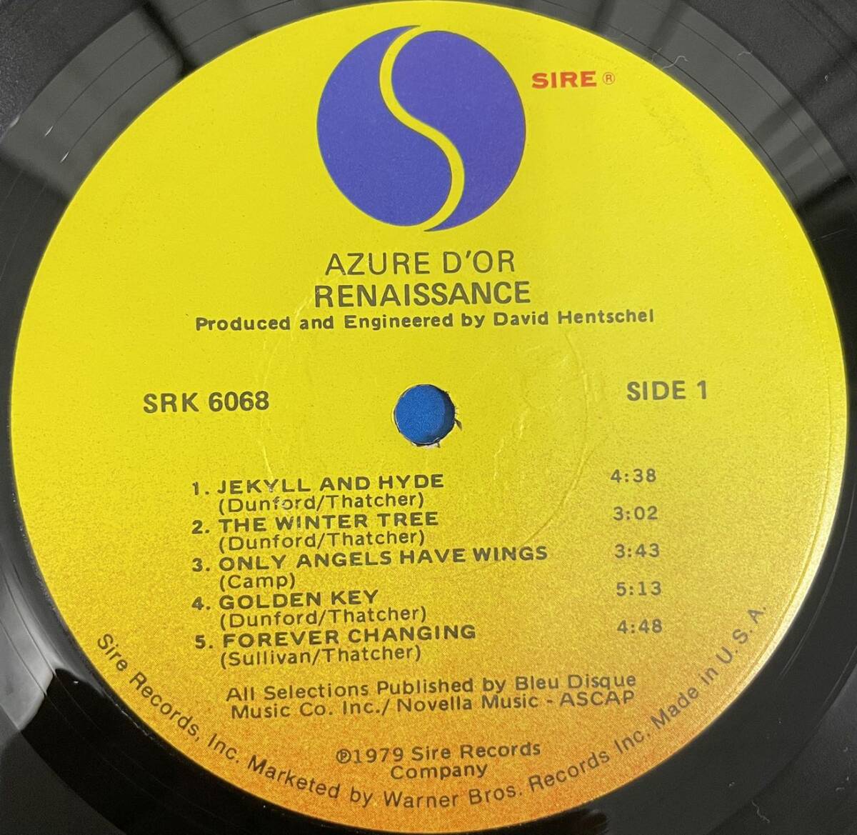 Yahoo!オークション - 米RENAISSANCE/『AZURE D'OR』/SIRE SRK 6068/US...