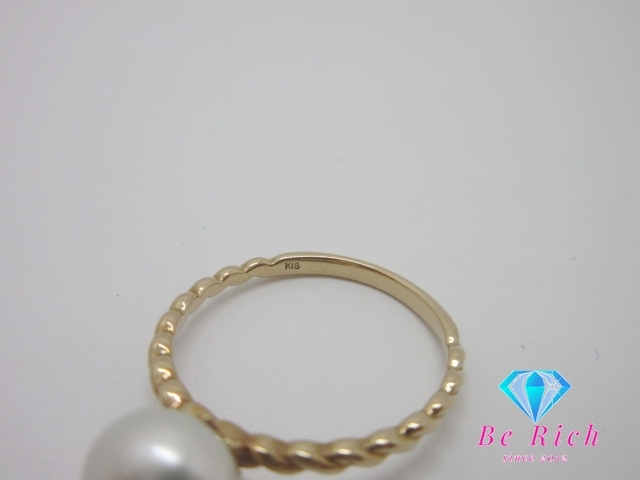 Yahoo!オークション - K18 PG 真珠 パール 付 デザイン リング 指輪 オ...