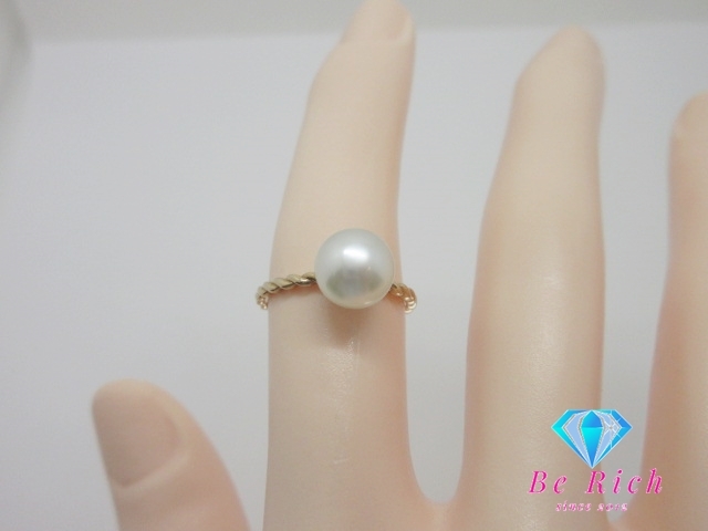 Yahoo!オークション - K18 PG 真珠 パール 付 デザイン リング 指輪 オ...