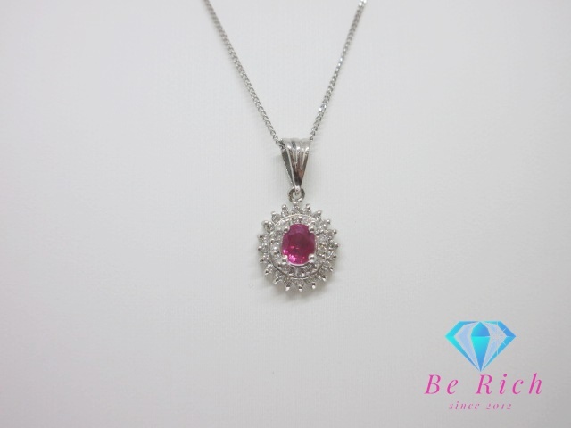 Yahoo!オークション - Pt850 Pt900 プラチナ ルビー 0.44ct ダイヤモン...