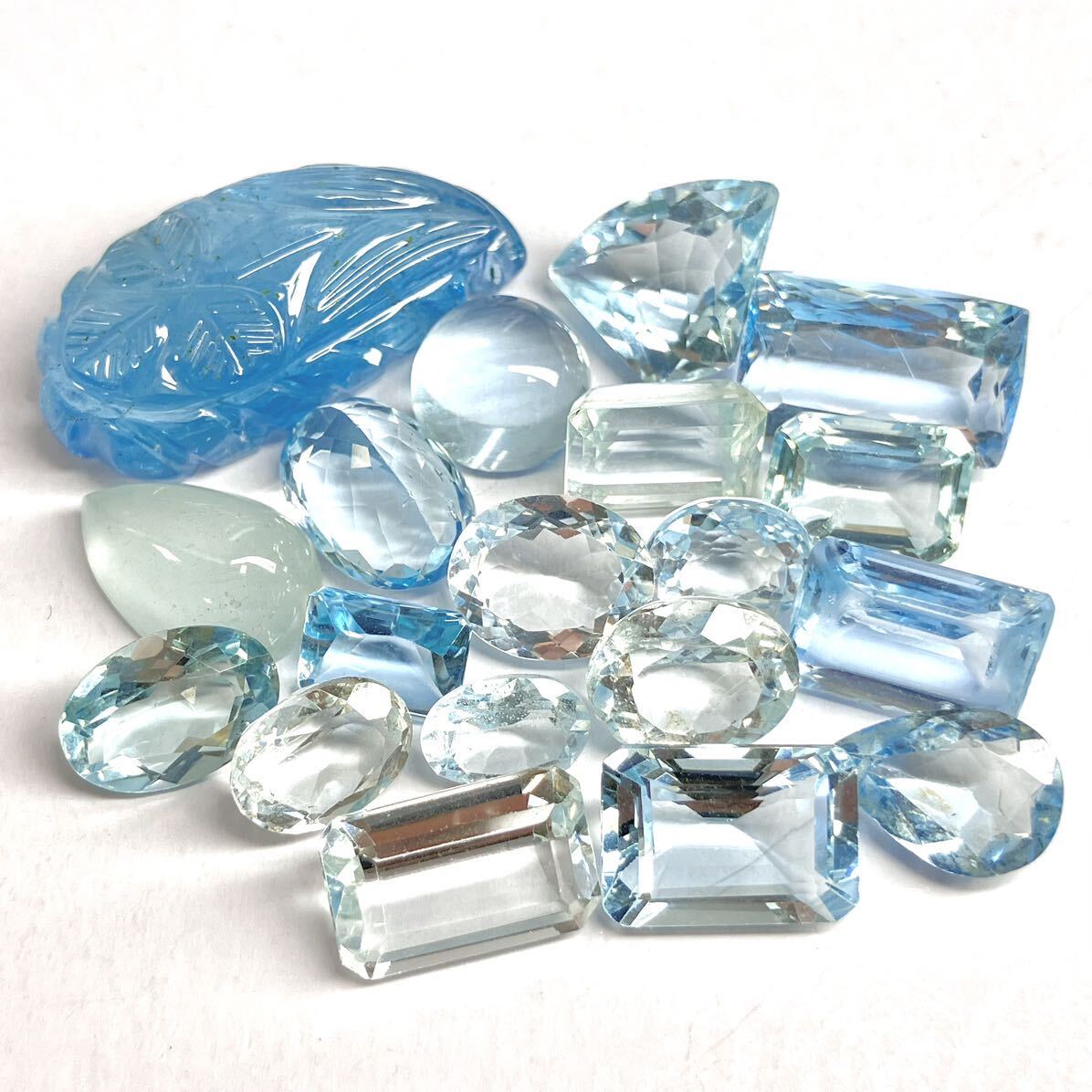 Yahoo!オークション - 天然アクアマリン19点おまとめ75.5ct s ルース ...