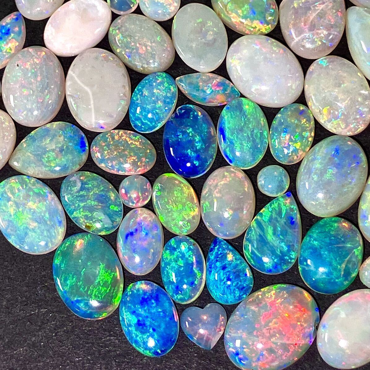 Yahoo!オークション - 小粒 遊色効果抜群 天然オパールおまとめ s 25.5...