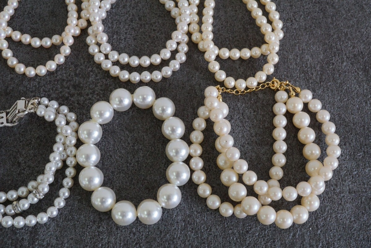 Yahoo!オークション - C448 パール風 ブレスレット ヴィンテージ アク...